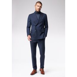 Hosenanzug Roy Robson "Doppelreiher Mit Nadelstreifen", Herren, Gr. 46, dunkelblau, 54% Polyester, 44% Schurwolle, 2% Elasthan, Anzüge