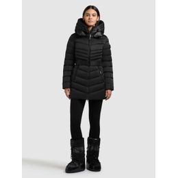 Steppjacke Khujo "KINA", Damen, Gr. L, schwarz, Twill, 100% Polyester, unifarben, eingesetzt elastischer Bund mit Windstopper, Jacken