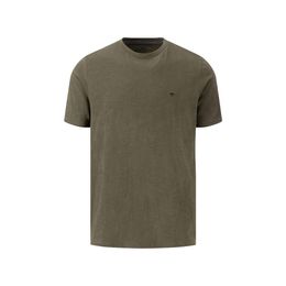 T-Shirt Fynch-Hatton "Fynch-Hatton Basic T-Shirt", Herren, Gr. 3XL, dusty olive, Jersey, Obermaterial: 100% Baumwolle, unifarben, normal hüftbedeckend, Rundhals, Shirts, mit Rundhals und Logo-Stickerei