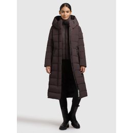 Steppmantel Khujo "TAMKE", Damen, Gr. L, moody plum, 100% Polyester, unifarben, eingesetzt elastischer Bund mit Windstopper, Mäntel