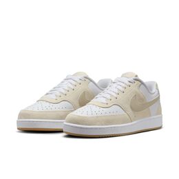Nike Sportswear Damen Sneaker "W COURT VISION LO", Gr. 39pale ivory, lt orewood brn, weiß, Leder, Synthetik, Schuhe