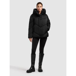 Steppjacke Khujo "OLSA2", Damen, Gr. L, schwarz, 100% Polyester, unifarben, eingesetzt elastischer Bund mit Windstopper, Jacken