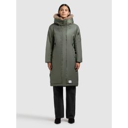 Wintermantel Khujo "OLIVA", Damen, Gr. L, sage gr&uuml;n, Twill, 100% Nylon, unifarben, eingesetzt Rippb&uuml;ndchen mit Windstopper, M&auml;ntel Wintermantel