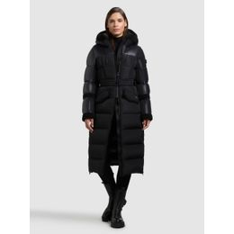 Steppmantel Khujo "JULITA2", Damen, Gr. L, schwarz, 100% Polyester, unifarben, eingesetzt elastischer Bund mit Windstopper, Mäntel