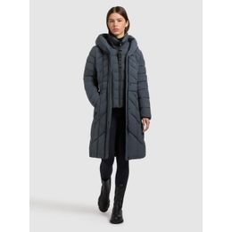 Steppmantel Khujo "LAIO", Damen, Gr. L, dim blau, 100% Polyester, unifarben, eingesetzt Rippstrickbündchen mit Windstopper, Mäntel