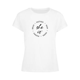 Merchcode T-Shirt 'Mothers Day - She is Box' Damen Größe 5XL schwarz / weiß