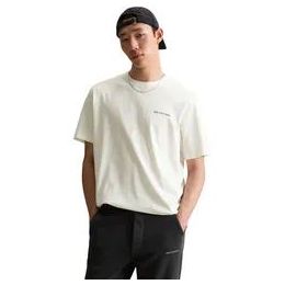 Marc O'Polo T-Shirt MARC O'POLO DENIM "mit großem Foto-Rückenprint", Herren, Gr. L, weiß (silky weiß), Obermaterial: 100% Baumwolle, unifarben, relaxed fit, Rundhals, Shirts