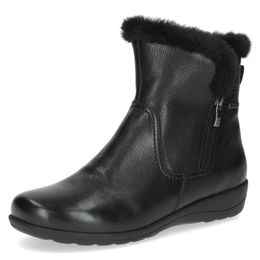 Winterboots Caprice, Damen, Gr. 37, schwarz, Leder, Textil, Schuhe, Winterstiefelette, Zierreißverschluss an der Außenseite, H-Weite