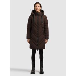 Steppmantel Khujo "TABY", Damen, Gr. XS, moody plum, 100% Polyester, unifarben, eingesetzt elastischer Bund mit Windstopper, Mäntel