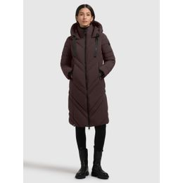 Steppmantel Khujo "BIBB", Damen, Gr. L, moody plum, 100% Polyester, unifarben, eingesetzt elastischer Bund mit Windstopper, Mäntel