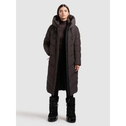 Steppmantel Khujo "TRUDIE", Damen, Gr. L, moody plum, 100% Polyester, unifarben, eingesetzt elastischer Bund mit Windstopper, Mäntel