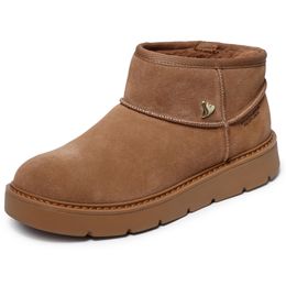 Winterboots Skechers "KEEPSAKES COZY-COZY MINI", Damen, Gr. 35, braun, Veloursleder, Schuhe, Snowboots, Schlupfstiefel mit Plateausohle
