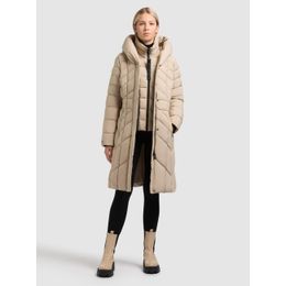 Steppmantel Khujo "LAIO", Damen, Gr. L, macaroon beige, 100% Polyester, unifarben, eingesetzt Rippstrickbündchen mit Windstopper, Mäntel