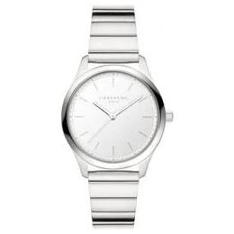 Quarzuhr Liebeskind Berlin "Basic Staples", silberfarben, weiß, Armbanduhren, Damen, Armbanduhr, Damenuhr, Edelstahlarmband, analog