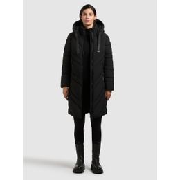 Steppmantel Khujo "TABY", Damen, Gr. S, schwarz, 100% Polyester, unifarben, eingesetzt elastischer Bund mit Windstopper, Mäntel