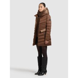 Steppjacke Khujo "KINA", Damen, Gr. L, copper braun, Twill, 100% Polyester, unifarben, eingesetzt elastischer Bund mit Windstopper, Jacken