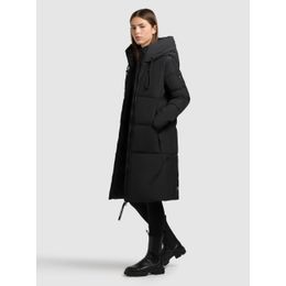 Steppmantel Khujo "JASMINE", Damen, Gr. L, schwarz, 100% Polyester, unifarben, eingesetzt elastischer Bund mit Windstopper, Mäntel
