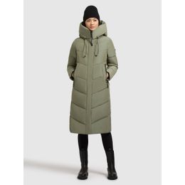 Steppmantel Khujo "TRUDIE", Damen, Gr. M, muted gr&uuml;n, 100% Polyester, unifarben, eingesetzt elastischer Bund mit Windstopper, M&auml;ntel Steppmantel
