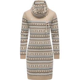 Ragwear Kleid 'Chlloe' Damen Gr&ouml;&szlig;e 46 beige / schwarz / offwhite Winterkleid