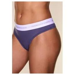 String Copenhagen Studios, Damen, Gr. XS (34), navy, Single Jersey, Obermaterial: 50% Modal (TENCELTM), 45% Baumwolle, 5% Elasthan (LYCRA), unifarben, unifarben mit Farbeinsatz, k&ouml;rpernah, Unterhosen String, mit elastischem Logobund