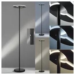 Fischer und Honsel FISCHER & HONSEL LED Deckenfluter "Dent", schwarz, 1, Ø 35cm H: 180cm, 1 Stk., Leuchten