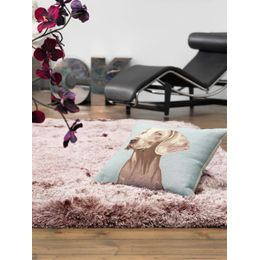 benuta Kurzflor Teppich Bright Rosa 120x170 cm - Moderner Kurzflor-Teppich für Wohnzimmer