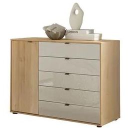 Kombikommode Wiemann "Cardiff Sideboard, Wäscheschrank, teilmassiv Erle, mit Schubladen", braun, Erle,Front Glas Champagner, Erle, Sideboards, verschiedenen Ausführungen, inklusive Einlegeboden