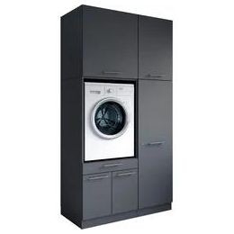 Mehrzweckschrank-Set LAUNDREEZY "Laundreezy, 4-tlg. Mehrzweckschrank-Set B/H/T 118/238/68 cm", anthrazit matt, B:118cm H:238cm T:68cm, Holzwerkstoff, Kastenmöbel-Sets, Breite 118 cm, Soft-Close-Funktion für Türen