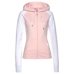 Bench Sweatjacke Damen Gr&ouml;&szlig;e S/M rosa / wei&szlig;