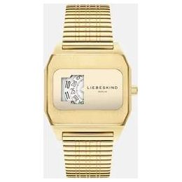 Quarzuhr Liebeskind Berlin "Vinyl Vision", goldfarben, Armbanduhren, Damen, Armbanduhr, Damenuhr, Edelstahlarmband, analog