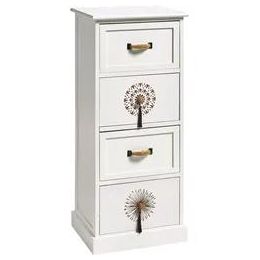 Kommode Heine HOME, weiß (weiß, natur), B:85cm H:86cm T:32cm, MDF, Massivholz, Sideboards