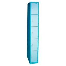 Güde Spind GÜDE, blau (blau, grau), B:26cm H:192cm T:50cm, Stahl, Schränke, B/T/H: 26x50x192 cm, abschließbar