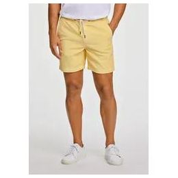 Shorts LINDBERGH "LINDBERGH Freizeitshorts", Herren, Gr. M, pastel gelb, Obermaterial: 100% Baumwolle, relaxed fit, Hosen