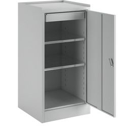 eurokraft basic Werkzeugschrank, mit 1 Schublade, 2 Fachböden, Höhenverstellraster 25 mm, lichtgrau RAL 7035