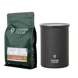 Coffee Circle Kaffeedose & Kaffee im Set, 500 ml, schwarz