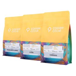 Espresso Explorer Set, 3 x 250 g, ganze Bohne, Coffee Circle Kaffees im Explorer Set, Arabica Kaffee
