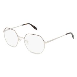 Alexander McQueen AM0338O Brille Unisex | Fassung: Vollrand, Geometrisch, Grau Silber