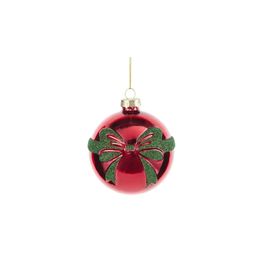 HOME STORY Weihnachtsbaumkugel mit Schleife ¦ rot ¦ Glas,Aluminium Ø: 8 » Höffner
