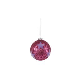 HOME STORY Weihnachtsbaumkugel mit Sternen ¦ rosa/pink ¦ Glas,Aluminium Ø: 8 » Höffner