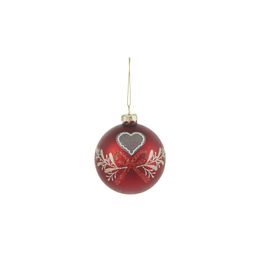 HOME STORY Weihnachtsbaumkugel mit Herz ¦ rot ¦ Glas,Aluminium Ø: 8 » Höffner