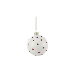 HOME STORY Weihnachtsbaumkugel weiß Glas,Aluminium Maße (cm): H: 8 Ø: 8 » Höffner