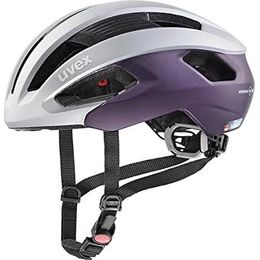 Uvex Rise CC Rennrad-Helm silver - plum matt 52-56 cm