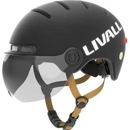 Livall L23 City Helm mit Visier matt schwarz L (57-61 cm)