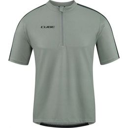 Cube ATX Trikot Half Zip CMPT Kurzarm grey S