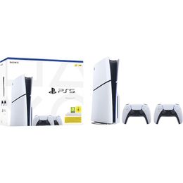 Playstation 5 Spielekonsole »Disk Edition (Slim) inkl. zweitem DualSense Wireless-Controller« 1.000 GB weiß/schwarz Vertikaler Standfuß für...