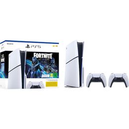 Playstation 5 Spielekonsole »Disk Edition (Slim) – Fortnite Cobalt Star Bundle + zweiten DS« 1.000 GB 1 TB weiß/schwarz Mit dem integrierten, 1 TB...