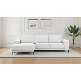 Places of Style Ecksofa »Polsterecke Oland, Struktur, Flachgewebe, Luxus-Microfaser, Boucle« L-Form, 280 cm, Wellenunterfederung, Skandi-Design,...