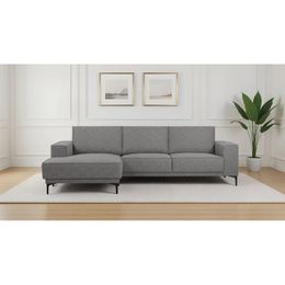 Places of Style Ecksofa »Polsterecke Oland, Struktur, Flachgewebe, Luxus-Microfaser, Boucle« L-Form, 280 cm, Wellenunterfederung, Skandi-Design,...