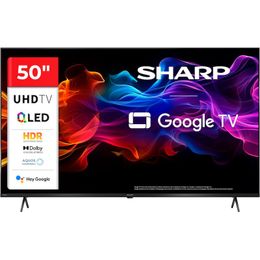 Sharp QLED-Fernseher »4T-C50HPx« 126 cm/50 ′′ Smart-TV schwarz Dolby Atmos – komplettes 360°-Klangerlebnis