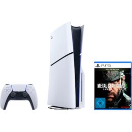 Playstation 5 Konsolen-Set »PS5 Disk Edition (Slim) + Metal Gear Solid Delta - Snake Eater« 1.000 GB 1 TB weiß/schwarz Vertikaler Standfuß für...